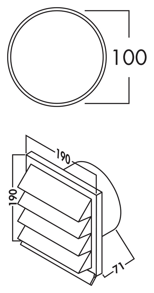 100mm Wall Grille with damper - Red Brick – Munster DIY